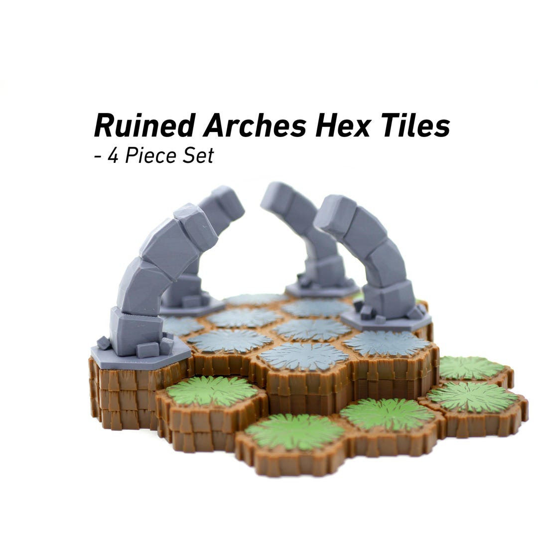 Ruined Arches Hero Scape Single Hex Obstacle | Tabletop Terrain ...