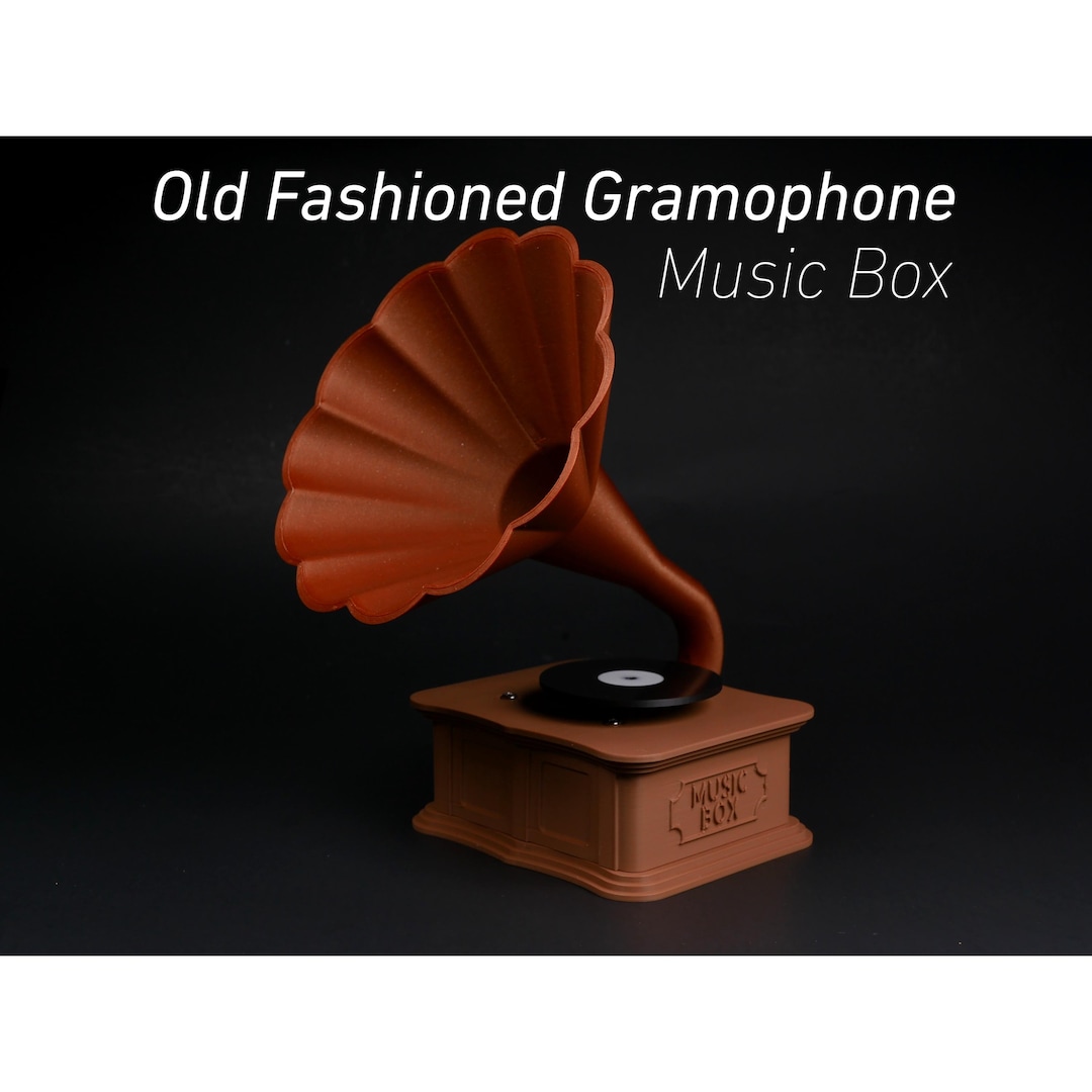 3D Printed Gramophone Music Box Vintage Inspired Decor With Colorful ...