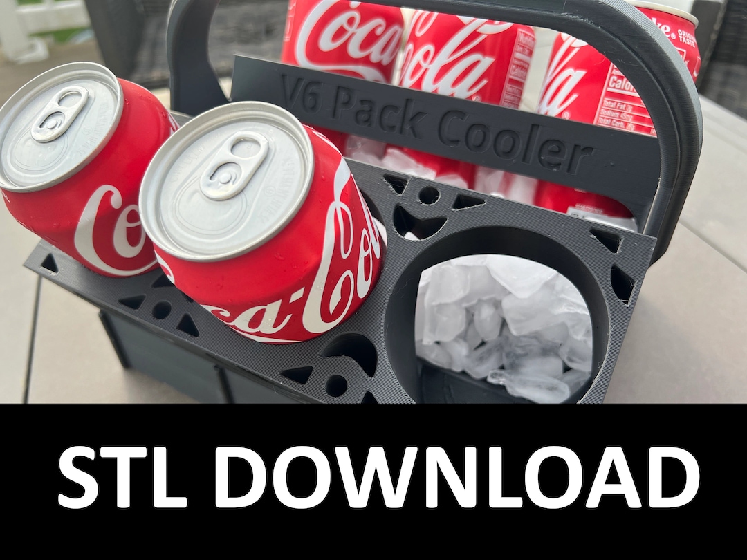 V6 Pack Cooler STL Download Engine Themed Portable Beverage Cooler for ...