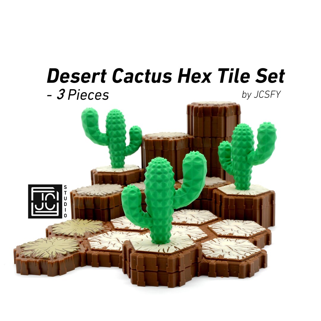 Desert Cactus Hero Scape Single Hex Obstacle | Tabletop Terrain Piece ...