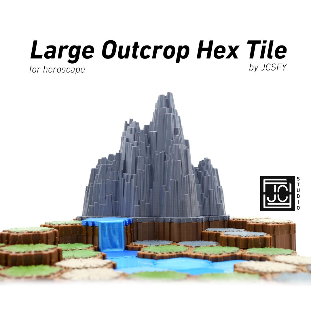 Large Outcrop Hero Scape Single Hex Obstacle | Tabletop Terrain ...