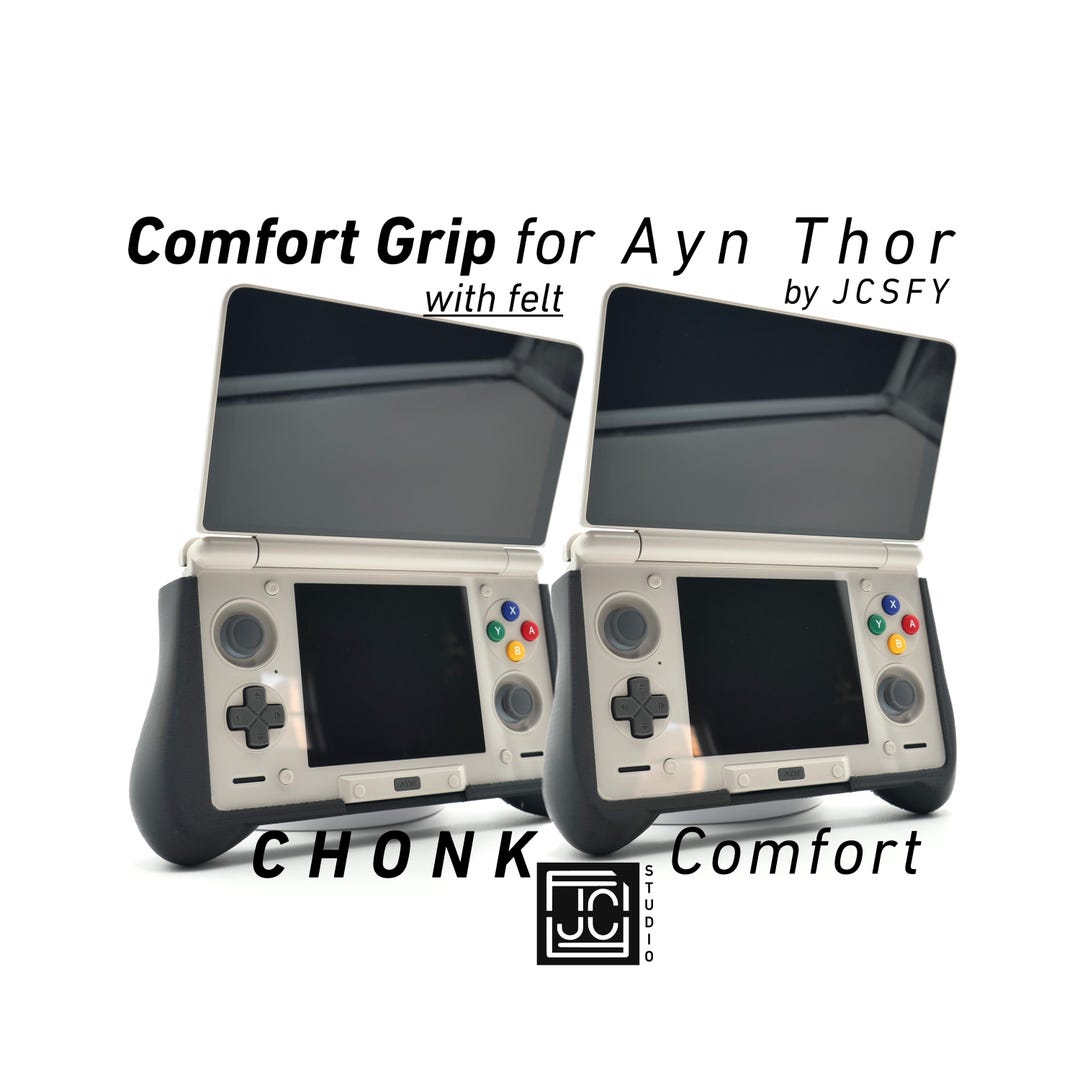 Grip for Ayn Thor Dual Screen Device Thick Comfort Grip With Felt Wrap ...