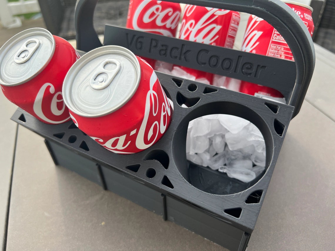 V6 Pack Cooler STL Download Engine Themed Portable Beverage Cooler for ...