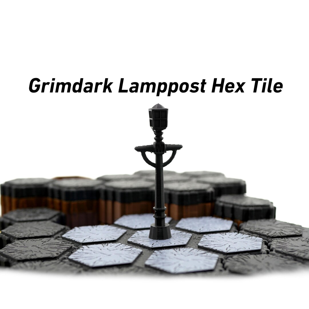 Grimdark Lamppost Hero Scape Seven Hex Obstacle | Tabletop Terrain ...