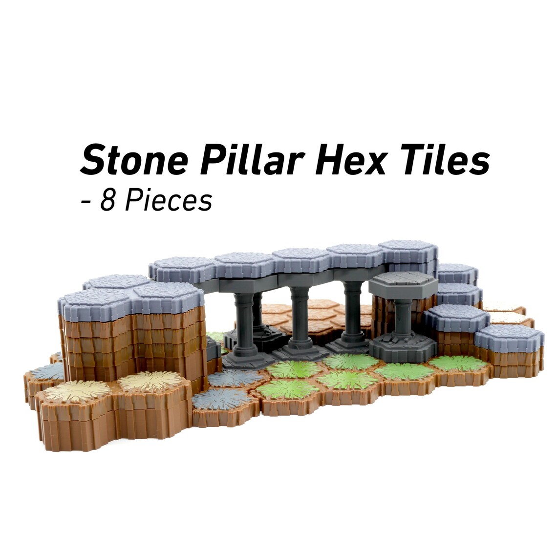 Stone Pillars Hero Scape Single Hex Obstacle | Tabletop Terrain ...