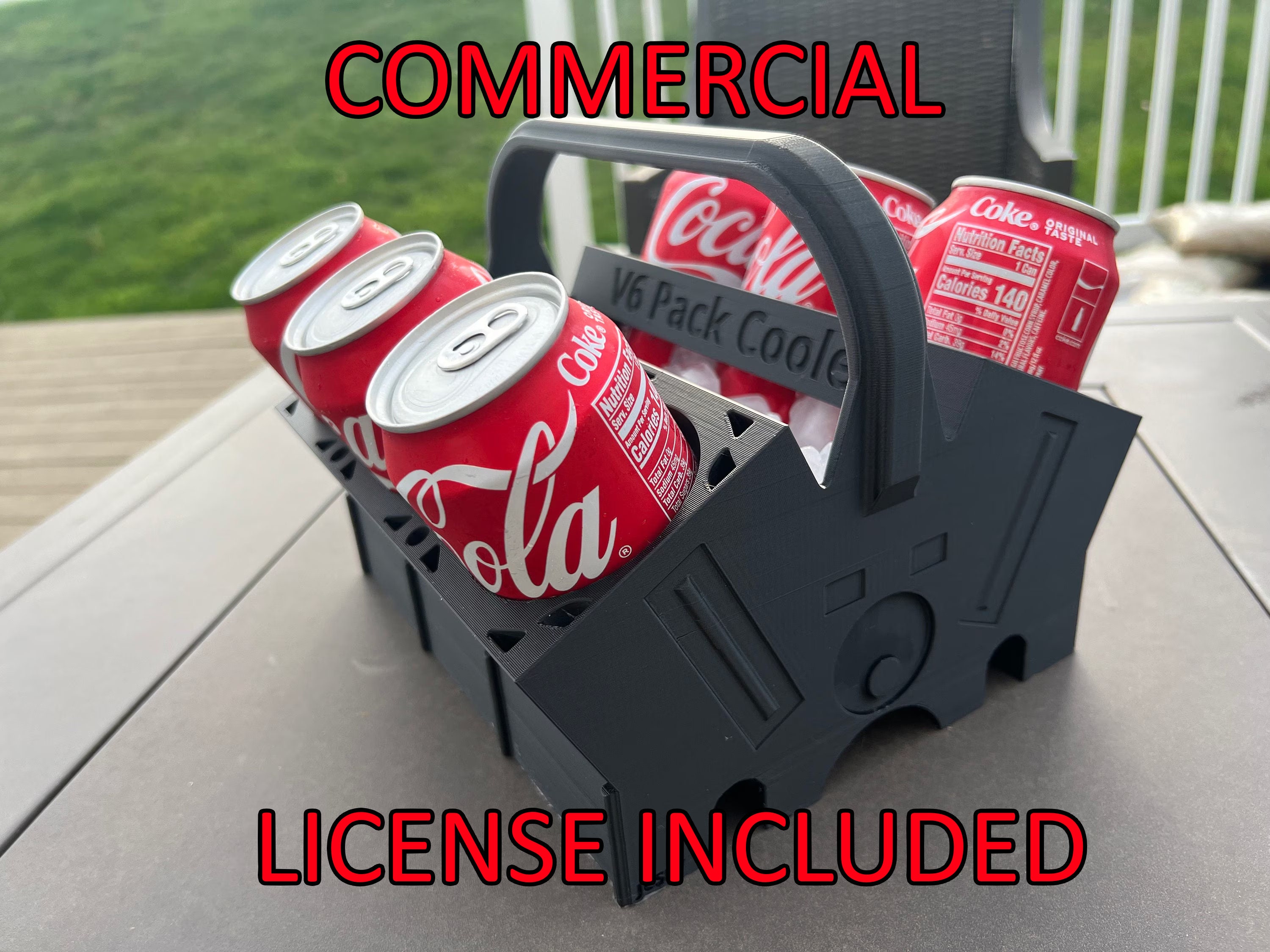 V6 Pack Cooler STL Download Engine Themed Portable Beverage Cooler for ...