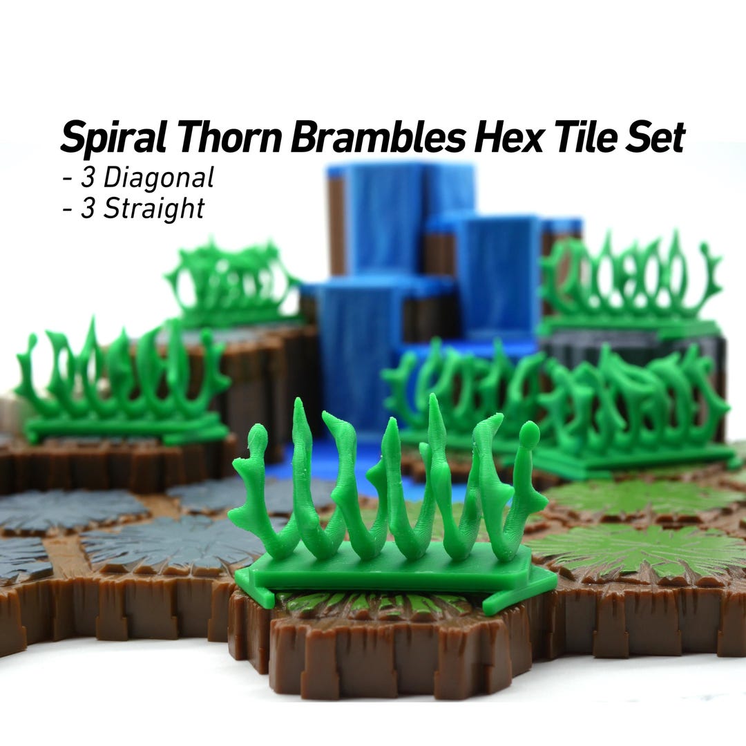 Spiral Thorn Brambles Hero Scape Single Hex Obstacle | Tabletop Terrain ...