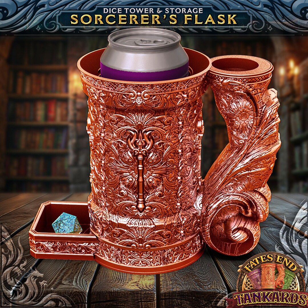 Sorcerer Tankard Dice Tower and Can Holder With Dice Vault | Fates End ...