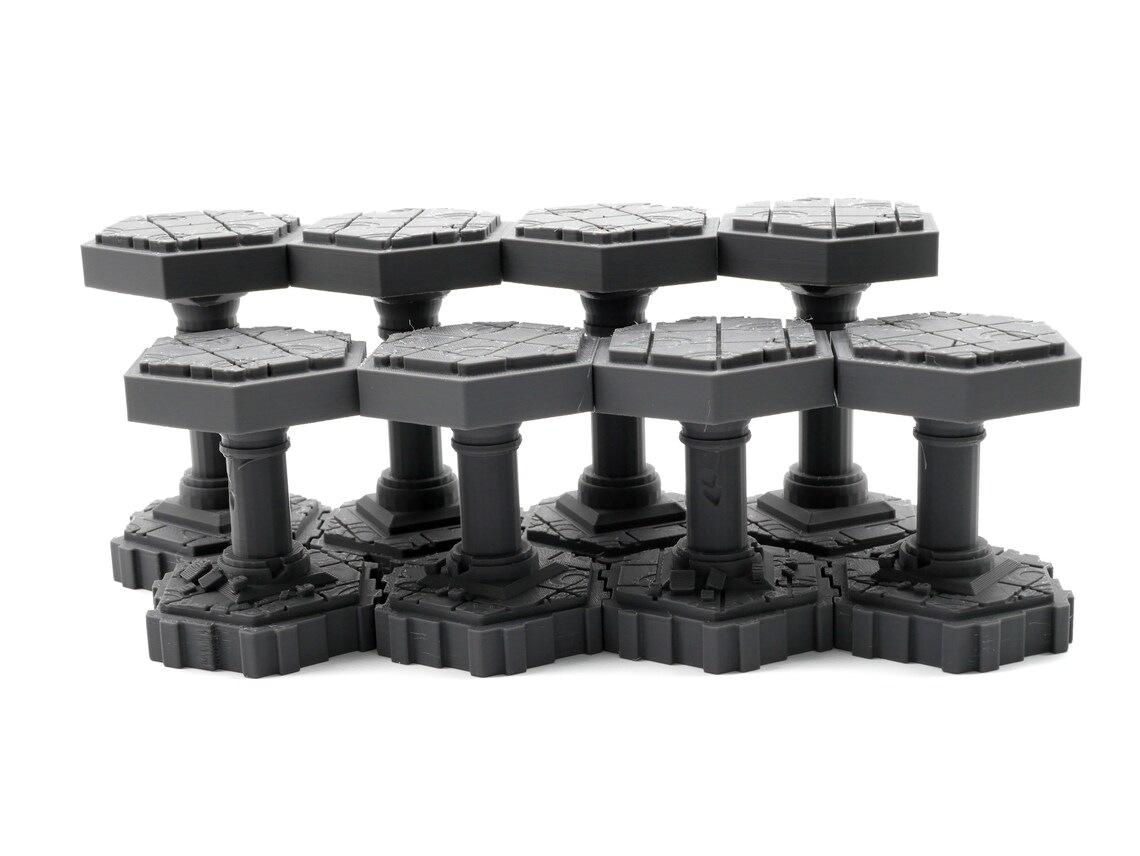 Stone Pillars Hero Scape Single Hex Obstacle | Tabletop Terrain ...