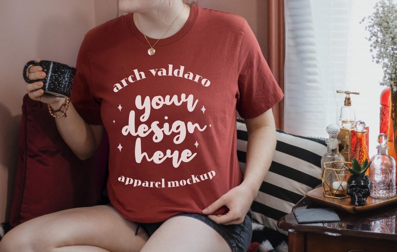 Rust Color Shirt Mockup, Digital Download Brick Rusty Shirt Template ...