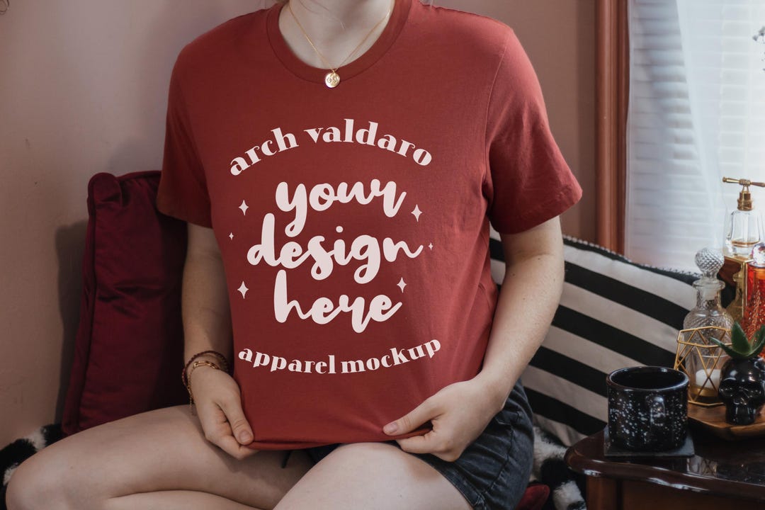 Rust Color Shirt Mockup, Digital Download Brick Rusty Shirt Template ...