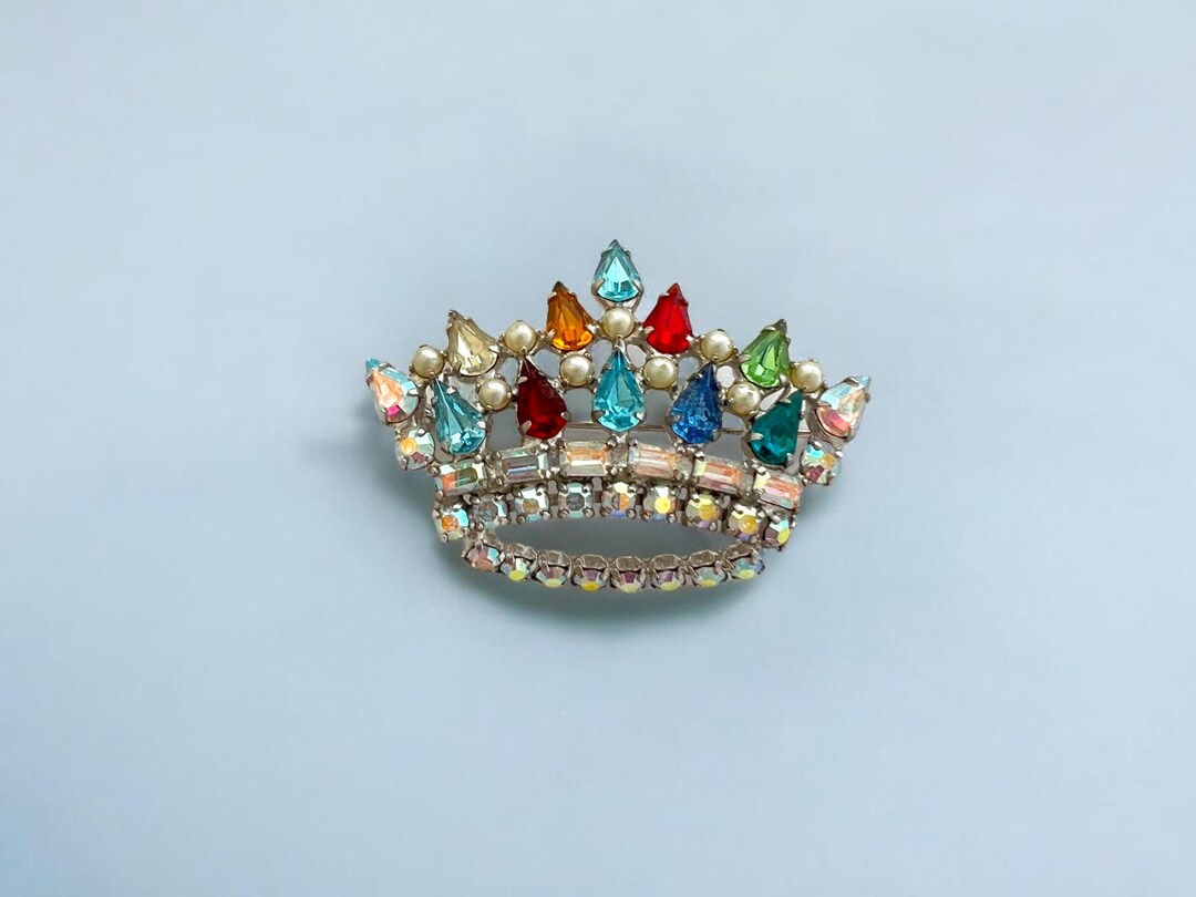 Vintage B David Crown Brooch 1950s Family Crown Heraldic Pin Signed ...