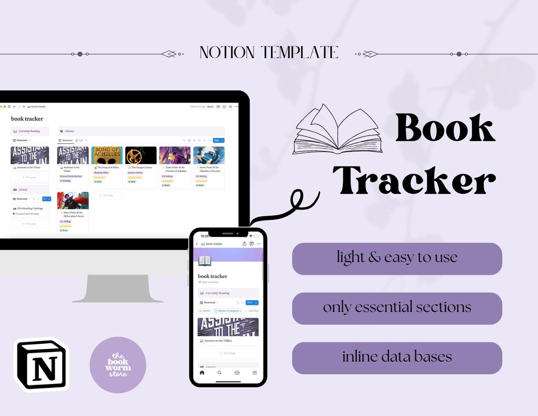Book Tracker for Notion / Books Tracker Template for Notion / Notion ...