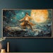 Vintage Ocean Conductor Digital Painting, Textured Artwork for Samsung ...