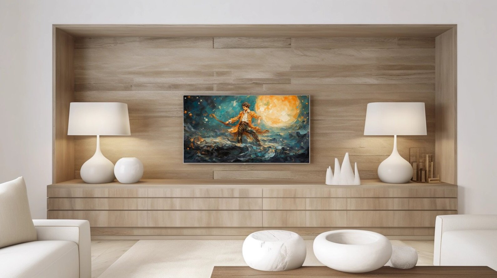 Vintage Ocean Conductor Digital Painting, Textured Artwork for Samsung ...