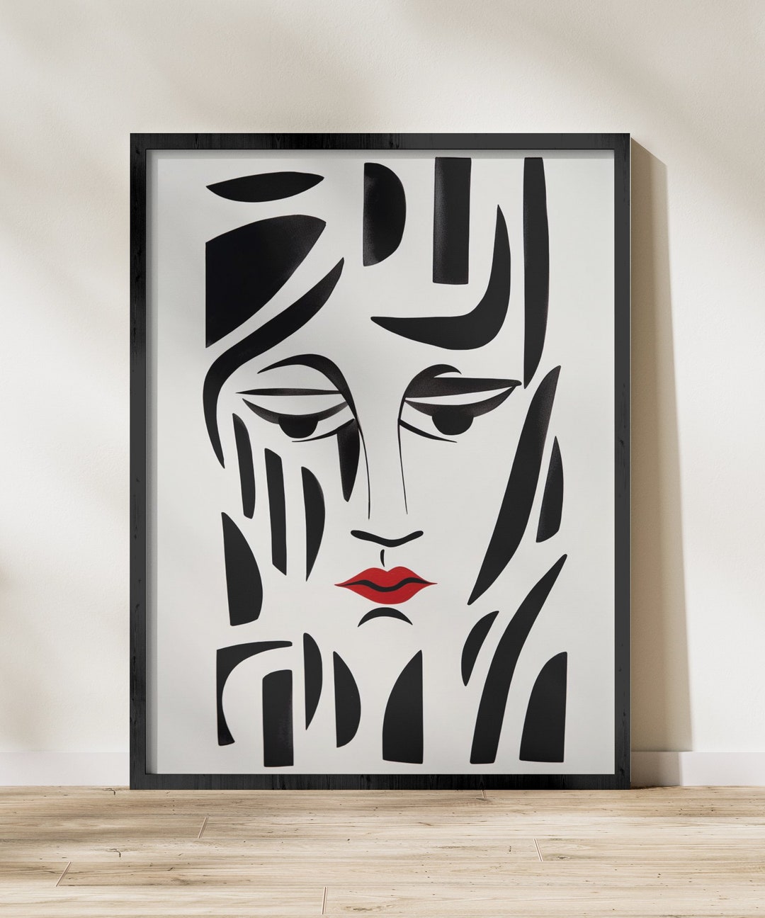 Abstract Art Sad Design Face Art Woman Design Living Room Recommended ...