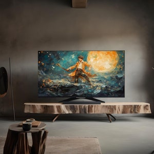 Vintage Ocean Conductor Digital Painting, Textured Artwork for Samsung ...