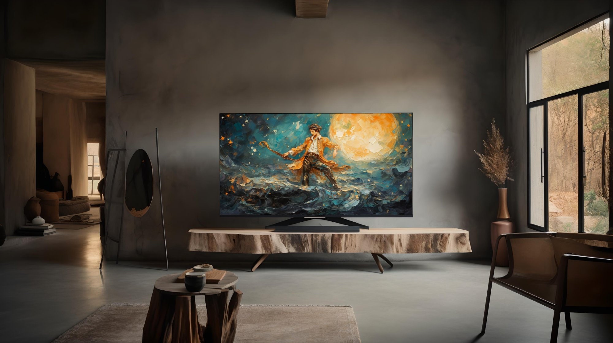 Vintage Ocean Conductor Digital Painting, Textured Artwork for Samsung ...