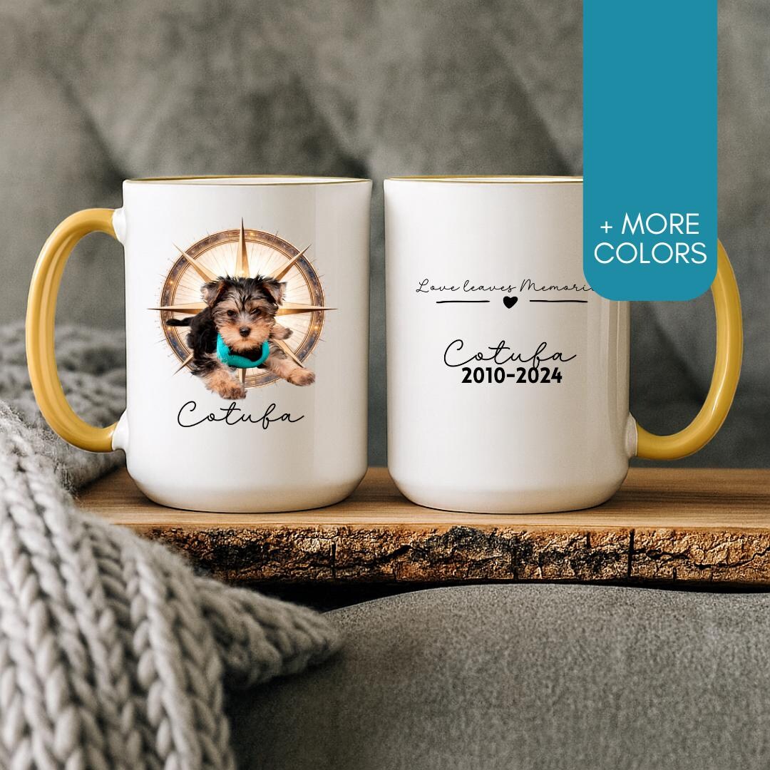 Custom Pet Memorial Mug, Personalized Dog Photo Gift, Pet Loss Sympathy ...