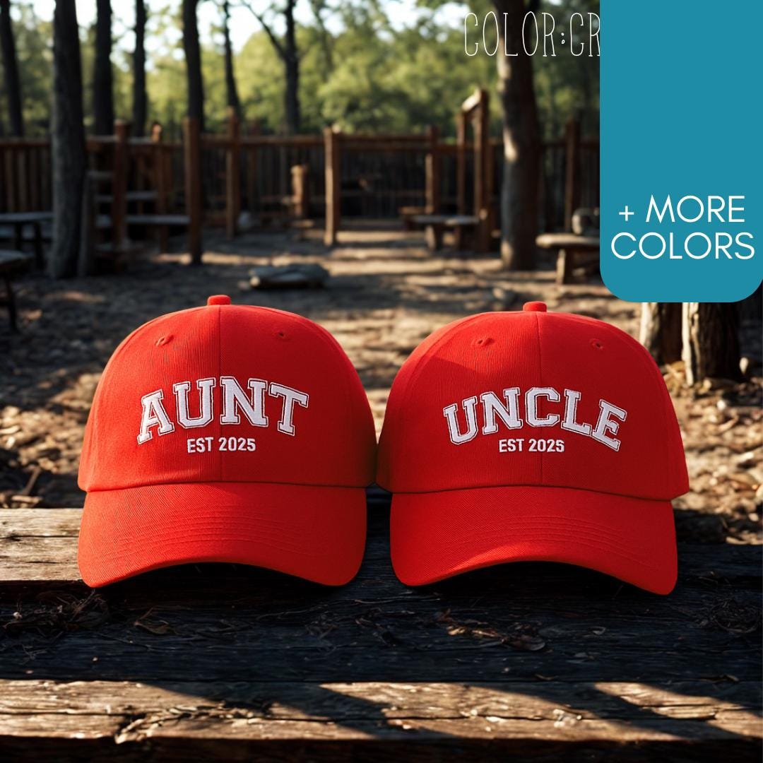 Aunt & Uncle Est.2025 Embroidered Cap, Custom Embroidered Hat ...