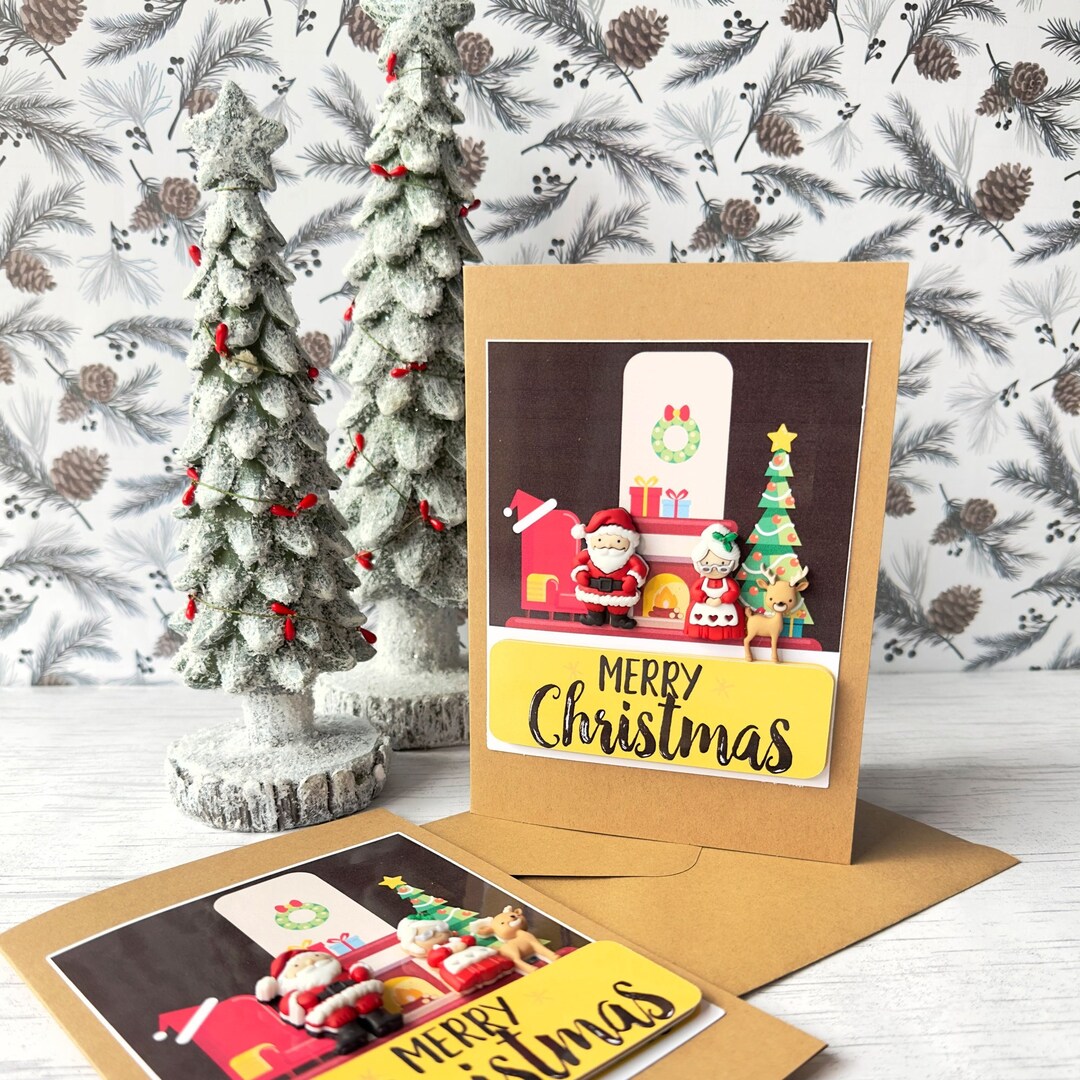 Set of Holiday Cards Handmade Christmas Cards Christmas 3D Cards ...