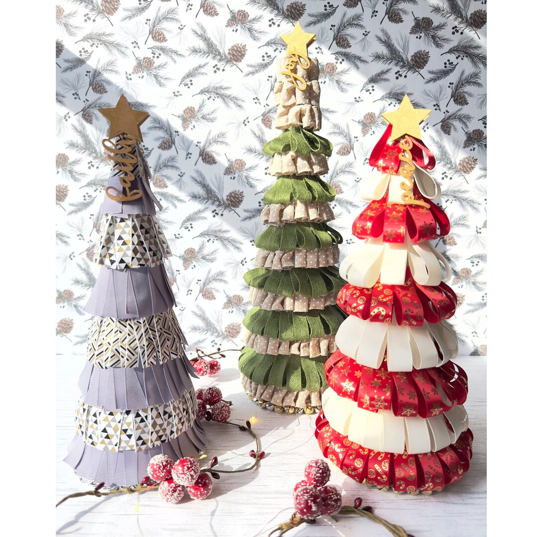Set of Christmas Trees, Handmade Christmas Trees, Christmas Decor ...