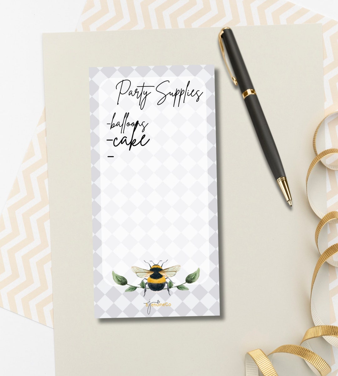 Diamond Bee Memo Pad, to Do List Notepad, Writing Pad, Cute Stationary ...