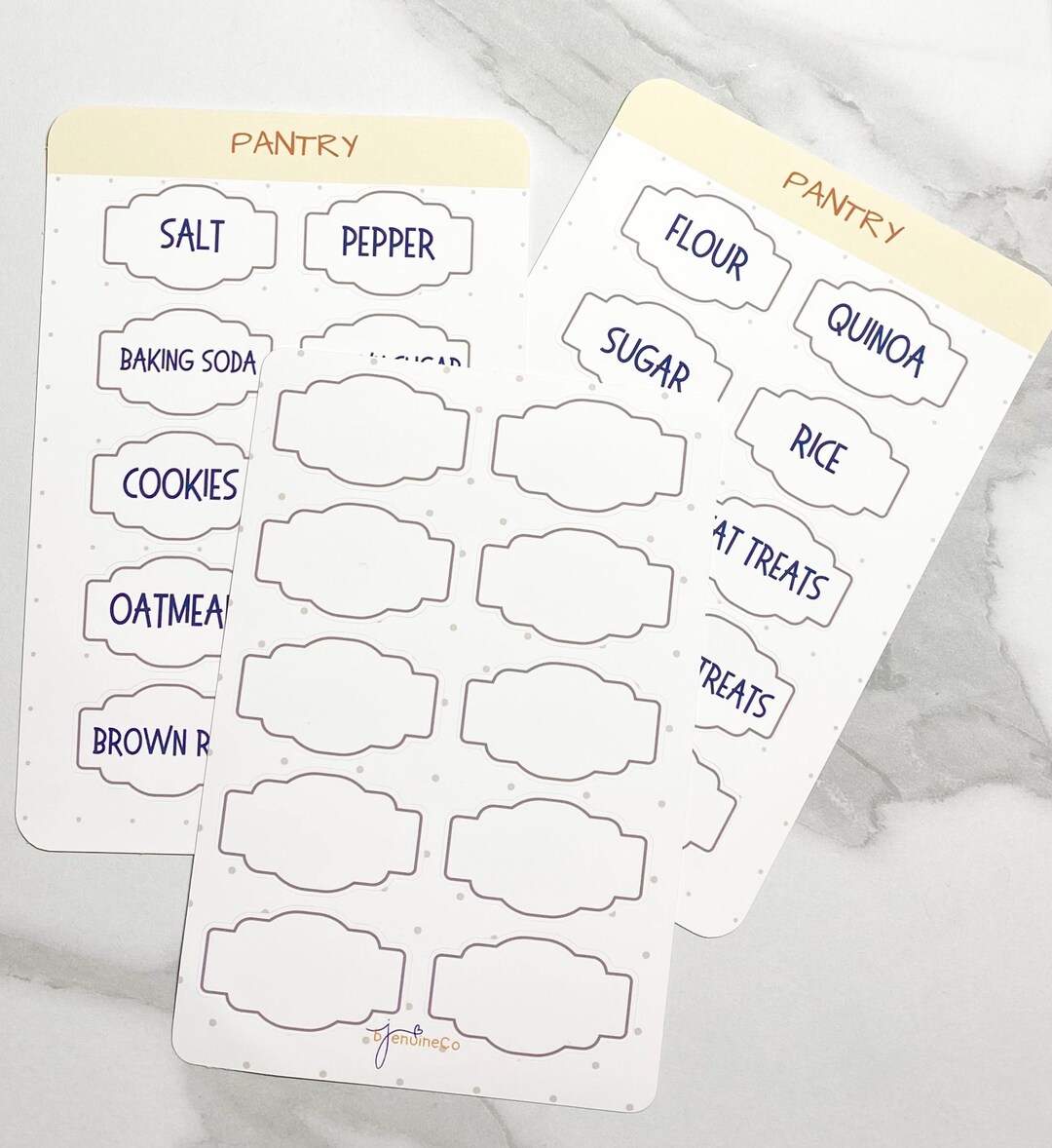Bundle of 3 Pantry Label Sticker Sheets for Container Jar Kitchen ...