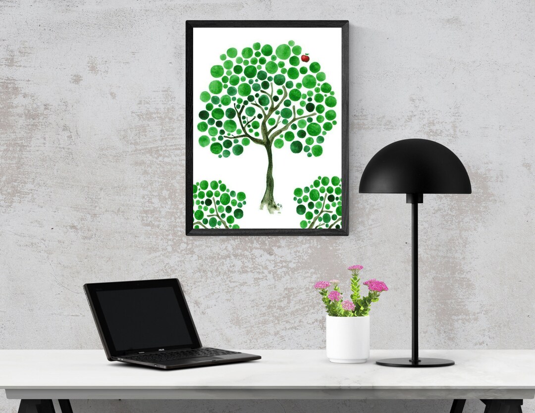 Downloadable Apple Tree Wall Art, Apple Tree Painting, Instant Download ...