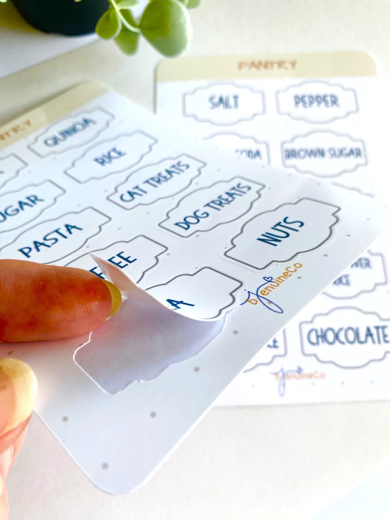 Bundle of 3 Pantry Label Sticker Sheets for Container Jar Kitchen ...