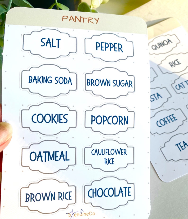 Bundle of 3 Pantry Label Sticker Sheets for Container Jar Kitchen ...