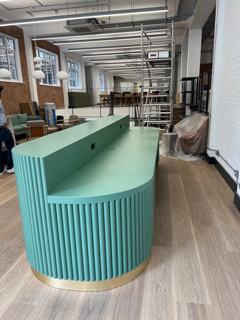 Fluted Reception Desk - Made to Order - Spray Finish - Luxury, High-end ...
