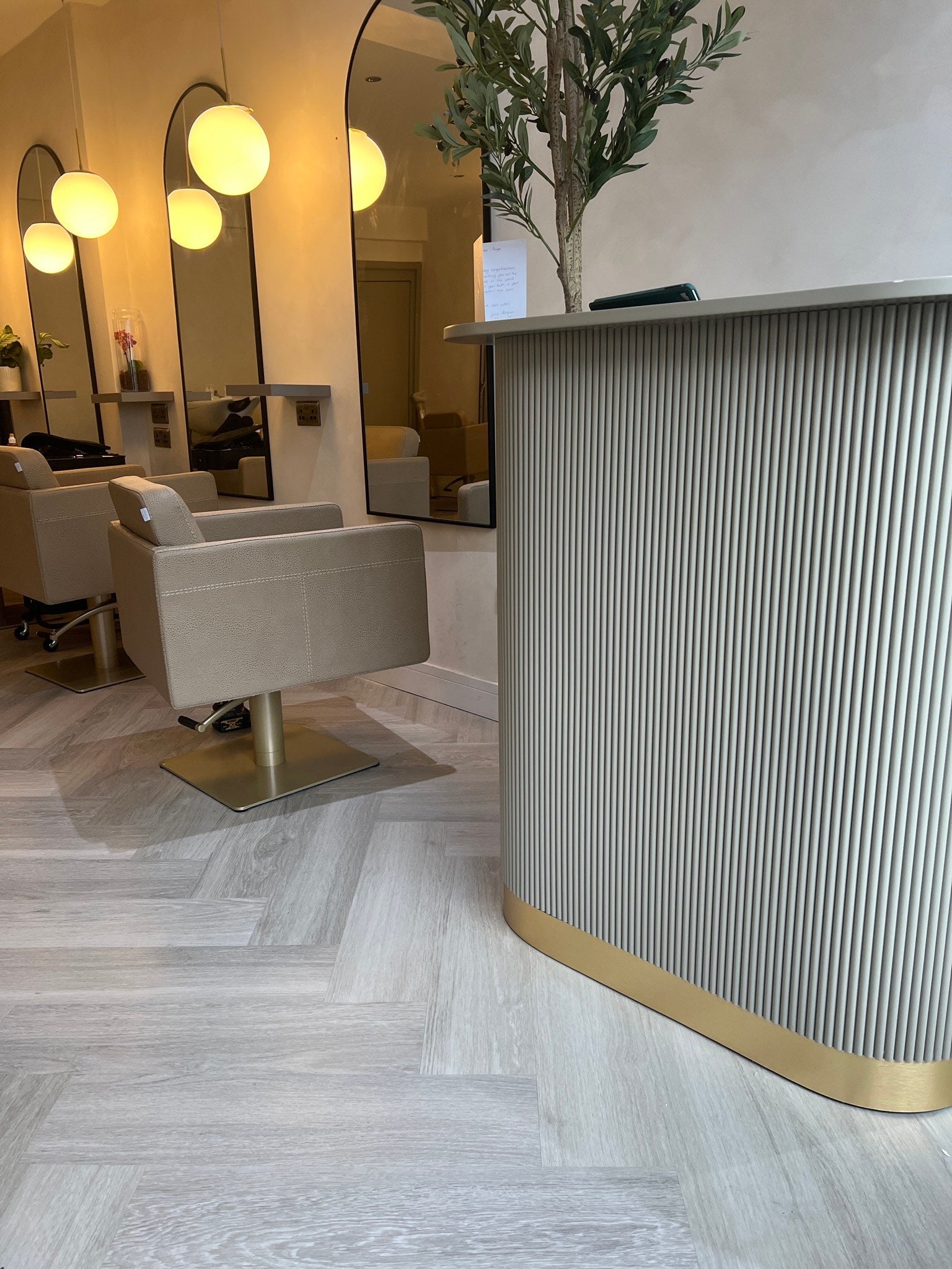 Fluted Reception Desk - Made to Order - Spray Finish - Luxury, High-end ...