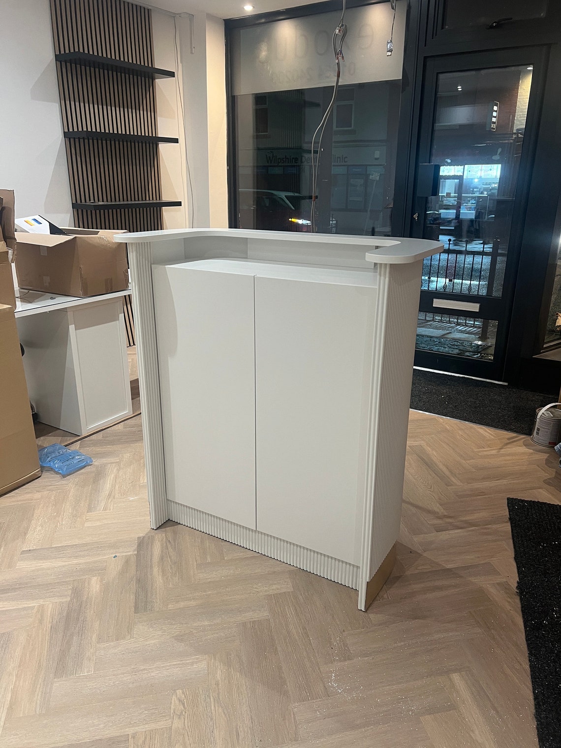 Fluted Reception Desk - Made to Order - Spray Finish - Luxury, High-end ...