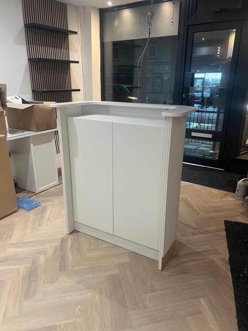 Fluted Reception Desk - Made to Order - Spray Finish - Luxury, High-end ...