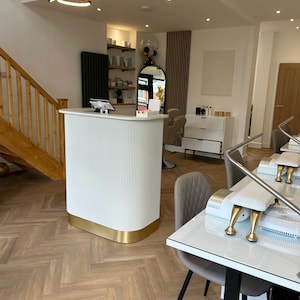 Fluted Reception Desk - Made to Order - Spray Finish - Luxury, High-end ...