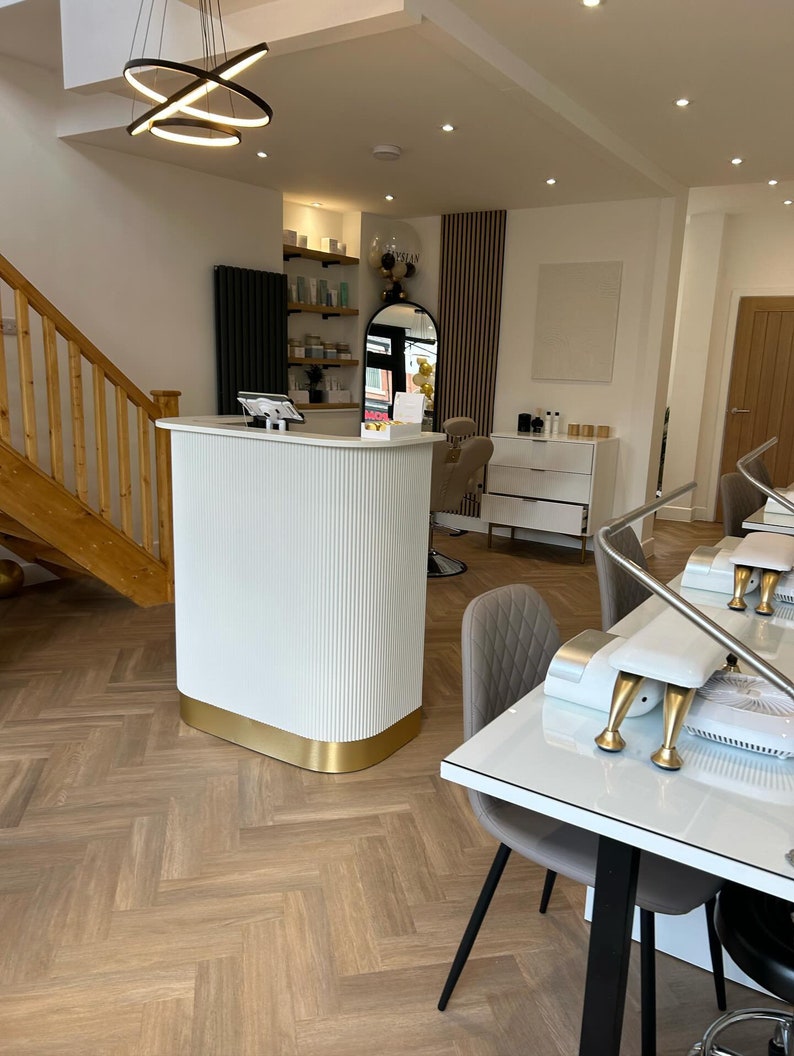 Fluted Reception Desk - Made to Order - Spray Finish - Luxury, High-end ...