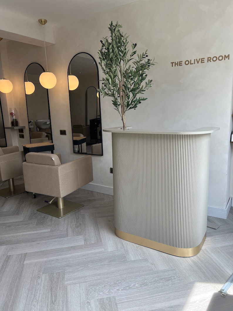 Fluted Reception Desk - Made to Order - Spray Finish - Luxury, High-end ...