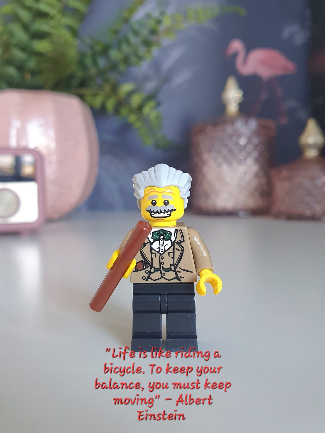 Albert Einstein® Custom Minifigure Albert Einstein® Keychain Theory of ...