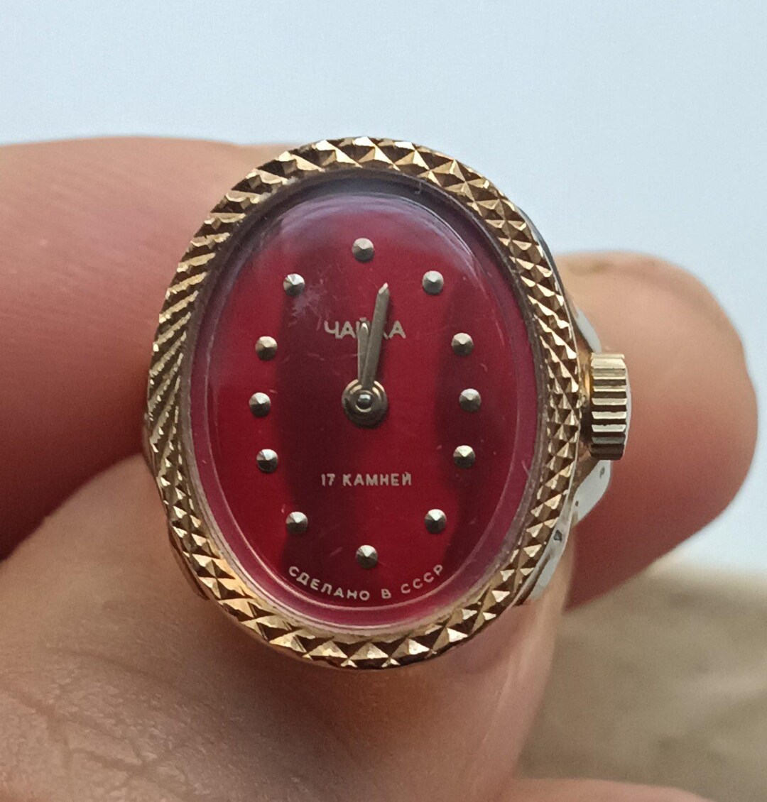 Absolutely New Woman's Ring Watch "chaika" / Gold Plated Watch for ...