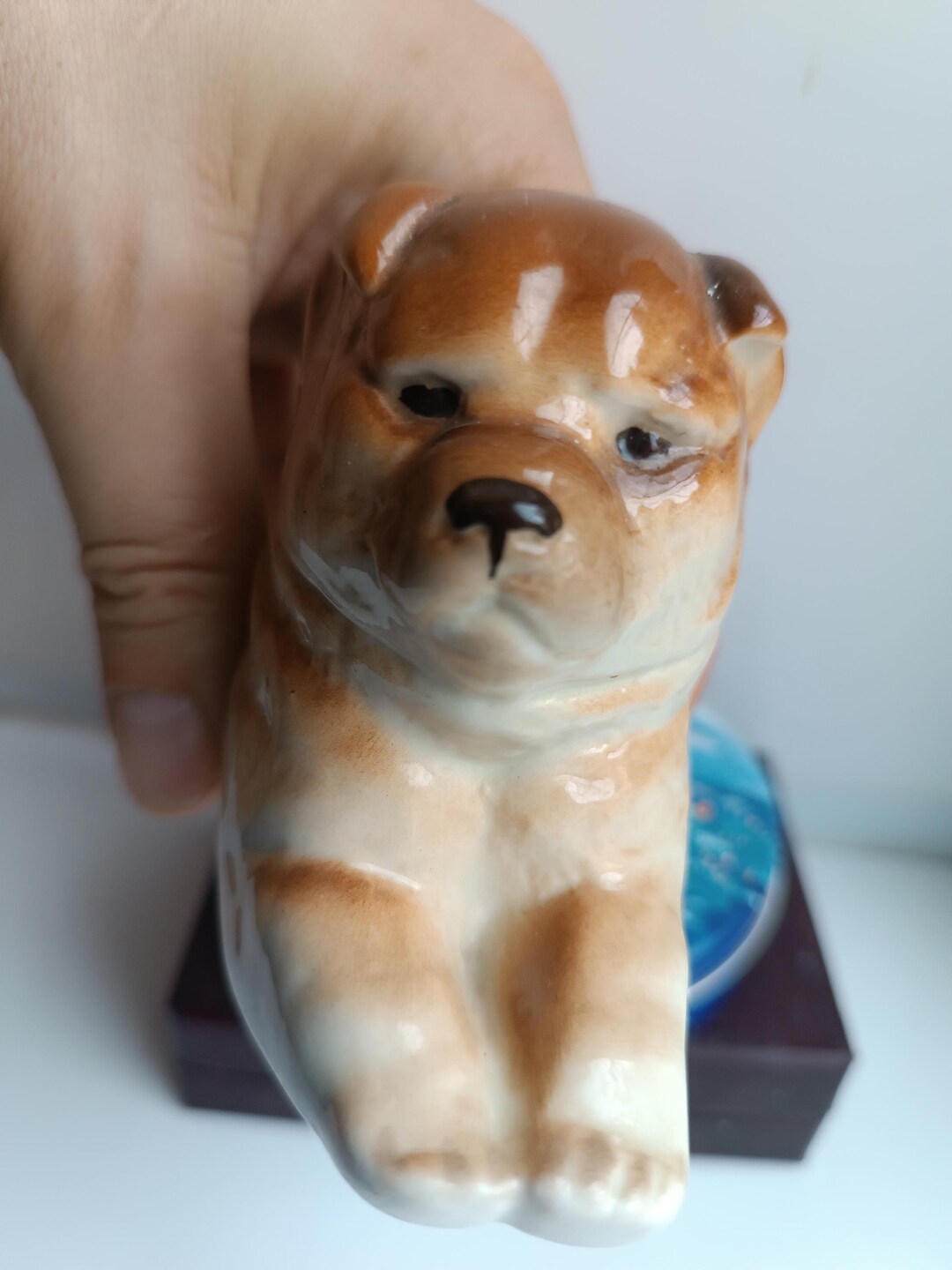 LFZ Porcelain Figurine Pug/shar Pei Dog. - Etsy