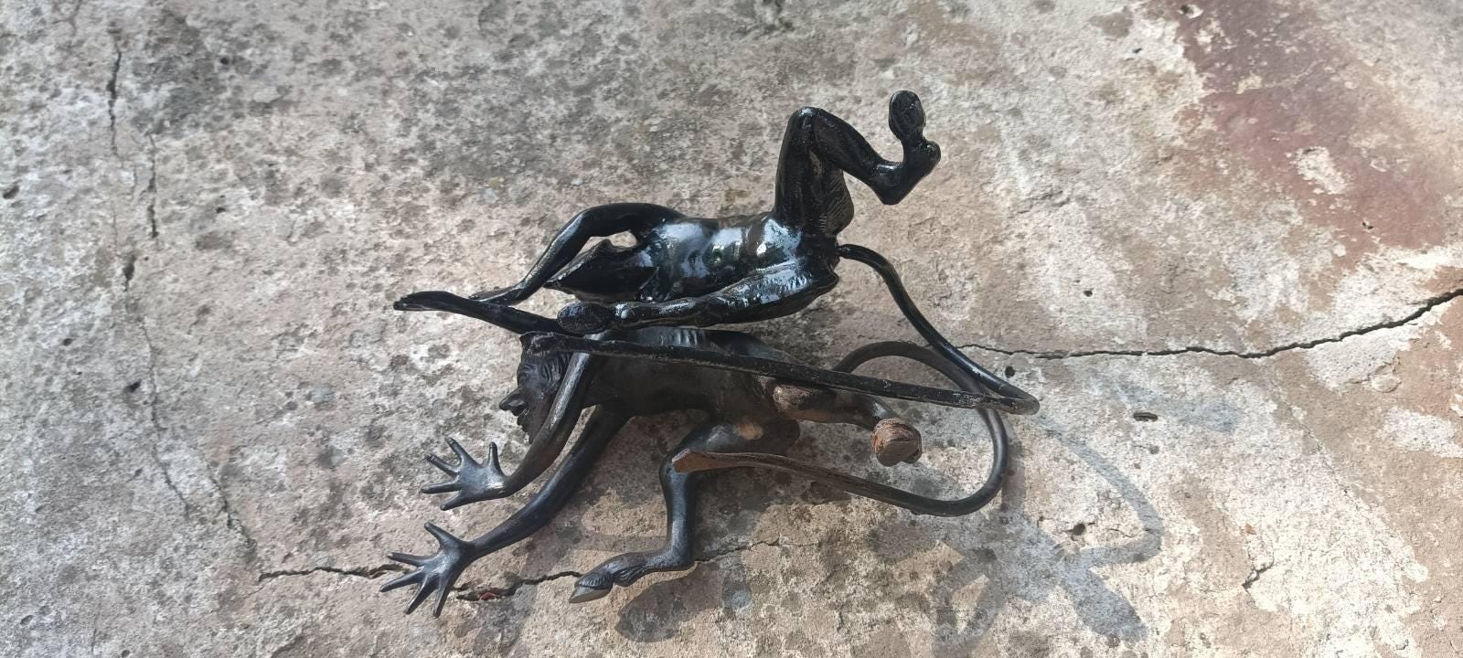 Soviet Big Vintage Cast Iron Two Figurines of Mephistopheles Devil ...