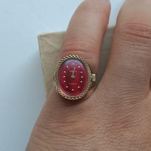 Absolutely New Woman's Ring Watch "chaika" / Gold Plated Watch for ...