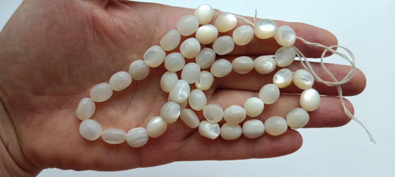 Vintage Mother of Pearls Necklace W - 64.8 Grams, Ukrainian Ethnic ...