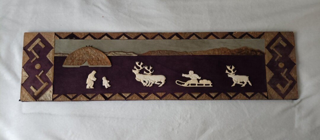 Wall Panel Inuit Eskimo Yupik "inuit's Life/returning Home, Family ...