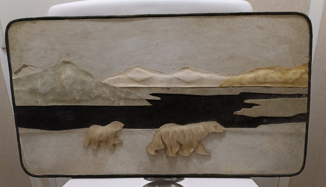 Midd. 20 C. Inuit Yupik Eskimo Wall Plaque "polar Bears" - Inuit's ...