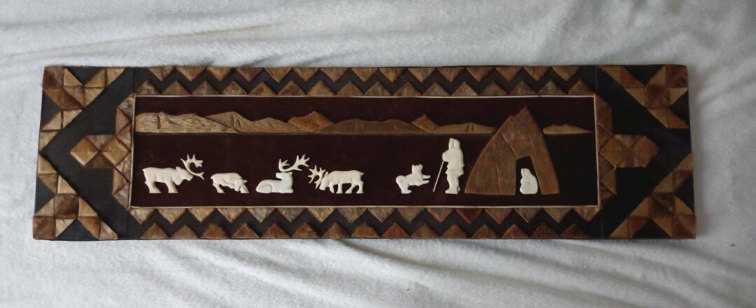 Wall Panel Inuit Eskimo Yupik "inuit's Life" - Inuit Panel. ( 6 ). - Etsy