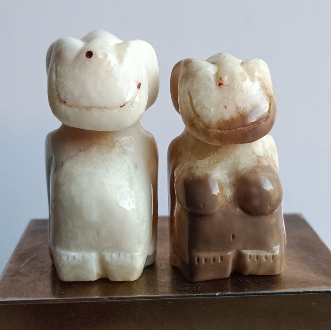 Midd. 20c. Yupik Eskimo Inuit Figurines "billiken - Mother and Father ...
