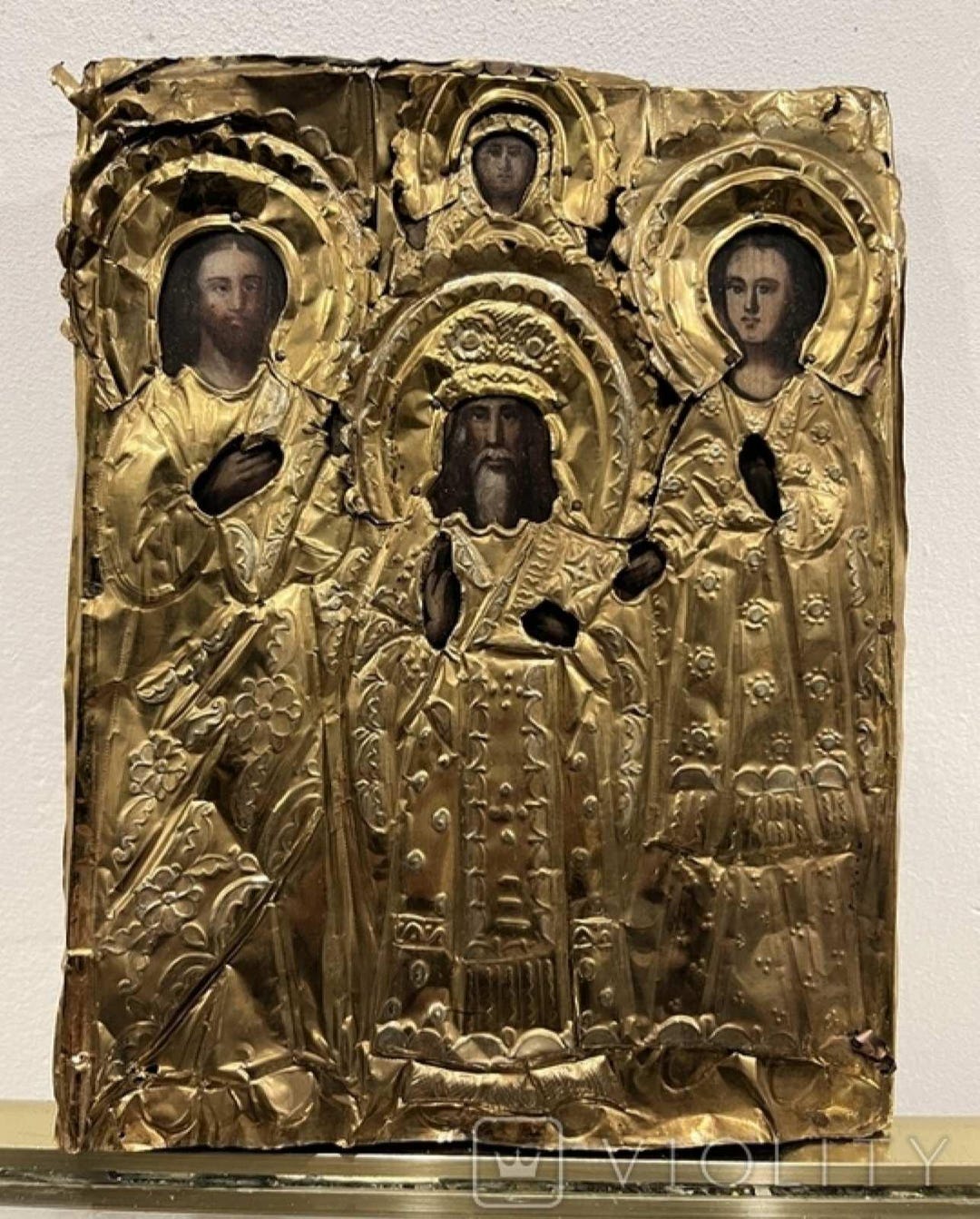 4 Saints Antique Russian Orthodox Hand Painted Icon 19c. / Russian Icon ...