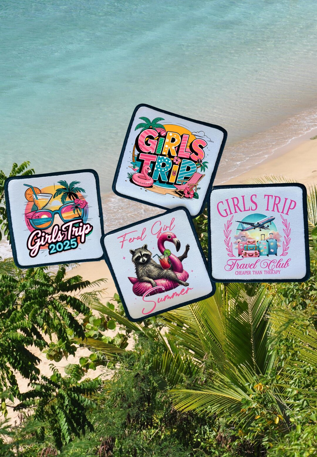 Girls Trip Patches- Patches- Hat Patches- Summer- Colorful Patches ...